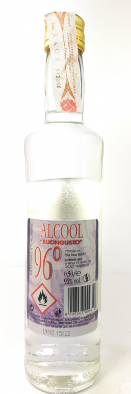 Alcool Buongusto 96 vol. Mezzo Litro Qualità Extra Fine